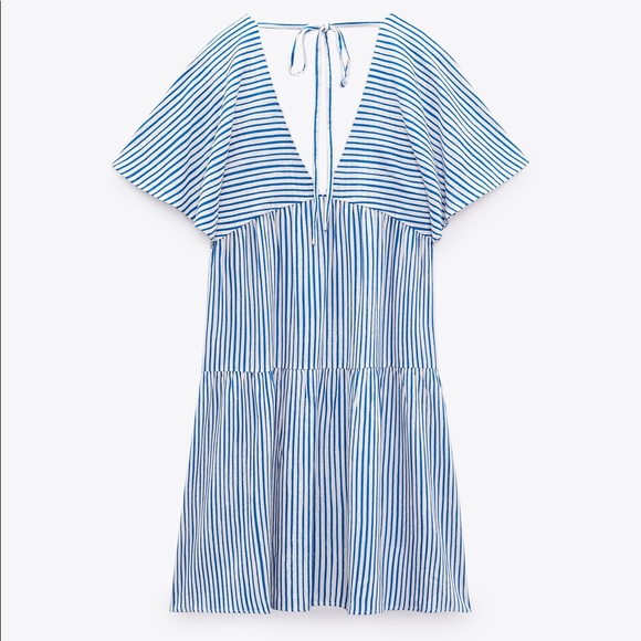 Zara | Dresses | Zara Striped Linen Blend Dress Xs Brand New With Tags | Poshmark